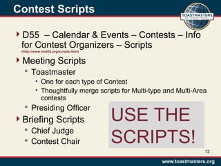 Conduct quality speech contests 20140802 | PPT