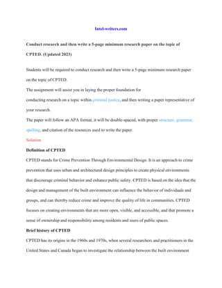 Conduct research and then write a 5-page minimum research paper on the ...