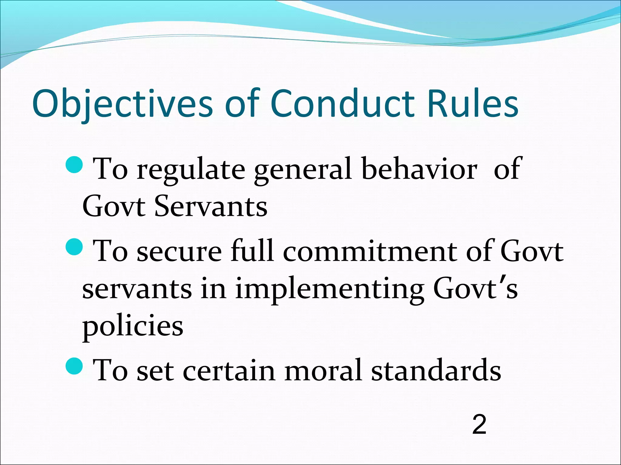CCS CONDUCT RULES | PPT