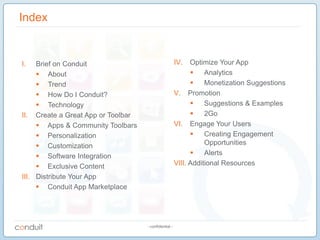 Conduit Aug 2010 | PPTX | Browsers | Computer Software and Applications
