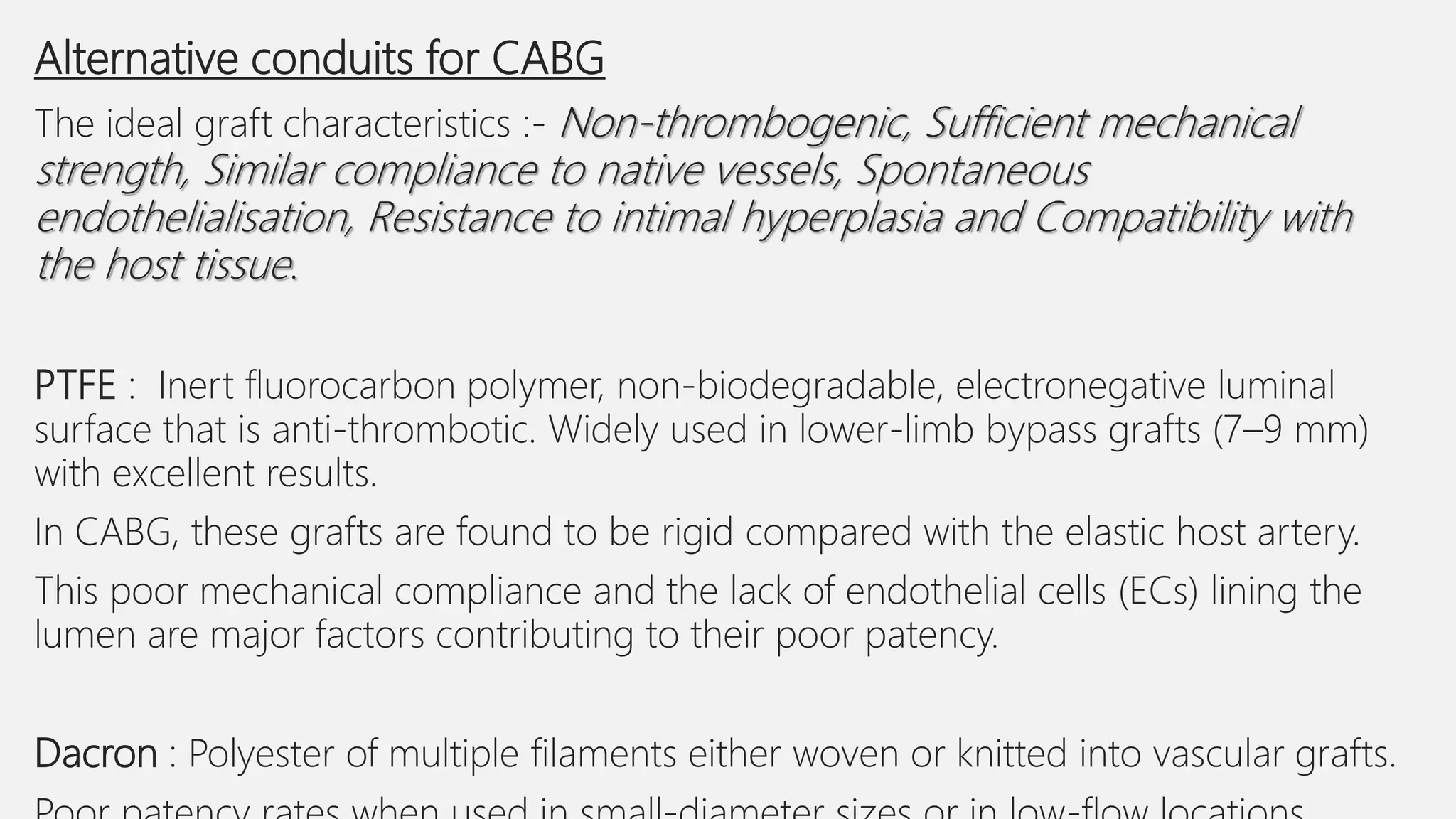 Conduits used in CABG. | PPTX