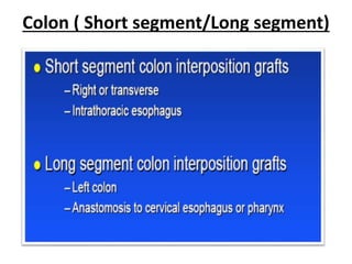 Conduits after esophagectomy for esophageal reconstruction | PPTX