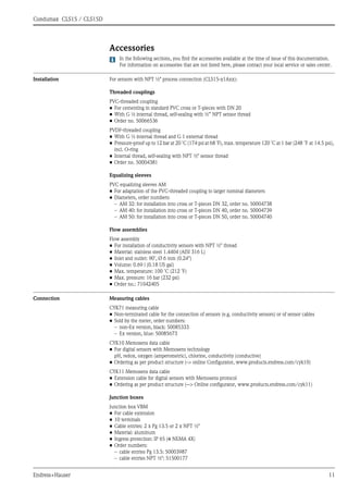 Condumax CLS15_15D-endress+hauser datasheet-conductivity sensors | PDF