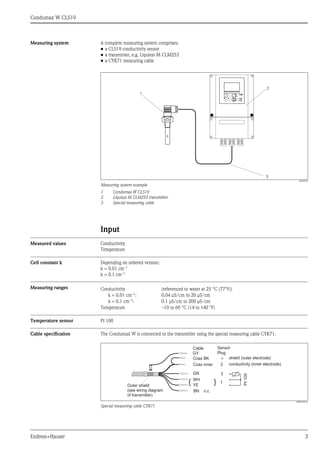 Condumax W CLS19 endress+hauser datasheet-conductivity sensors | PDF