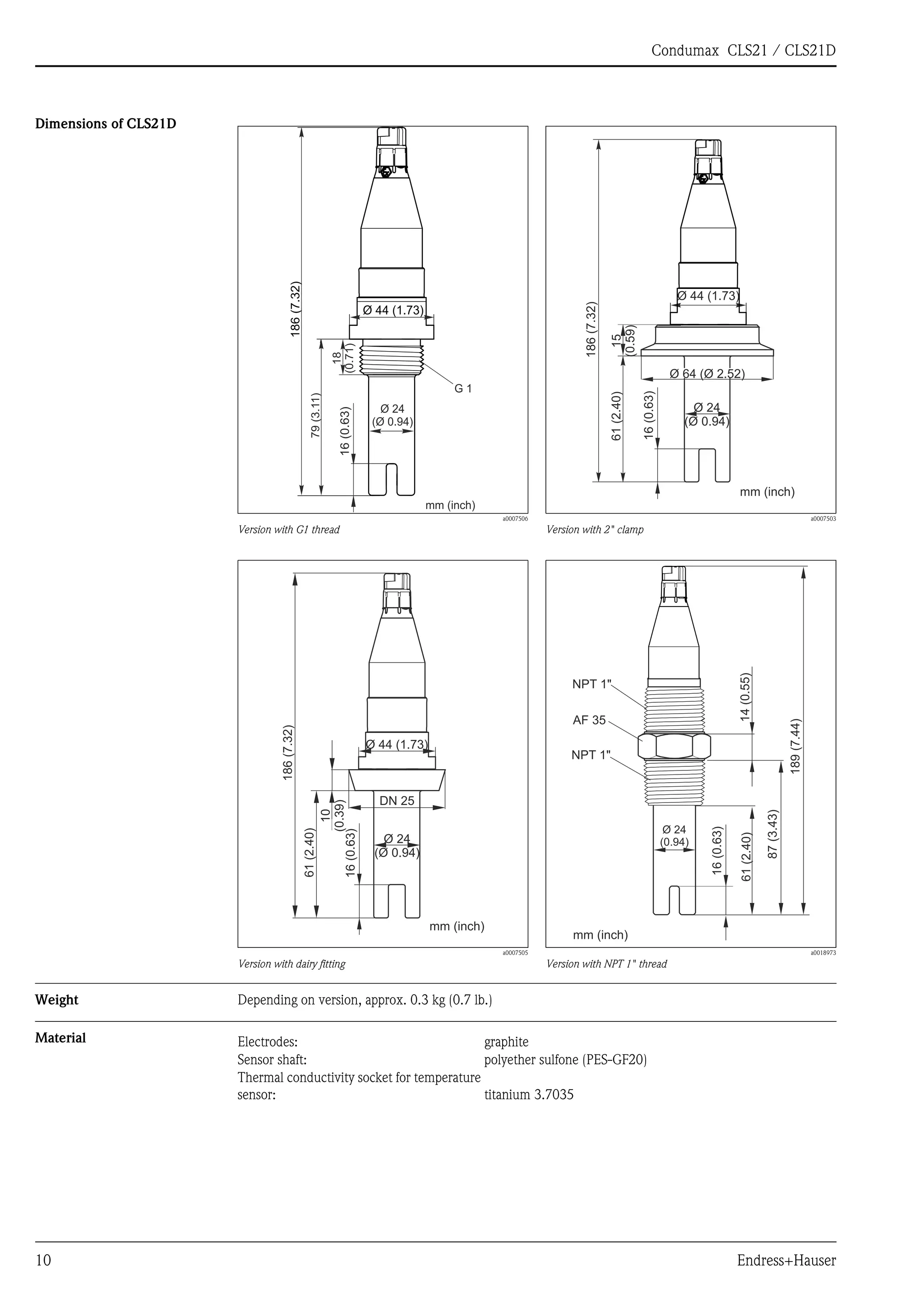 Condumax w CLS 21 D-endress+hauser datasheet-conductivity sensors | PDF