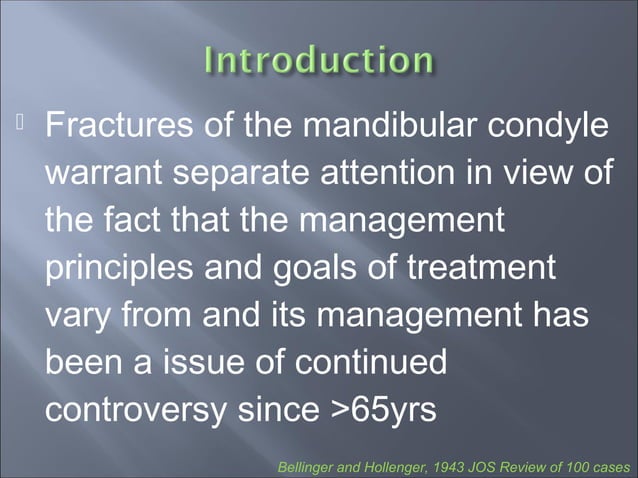 Condylar Fractures Ih Ppt