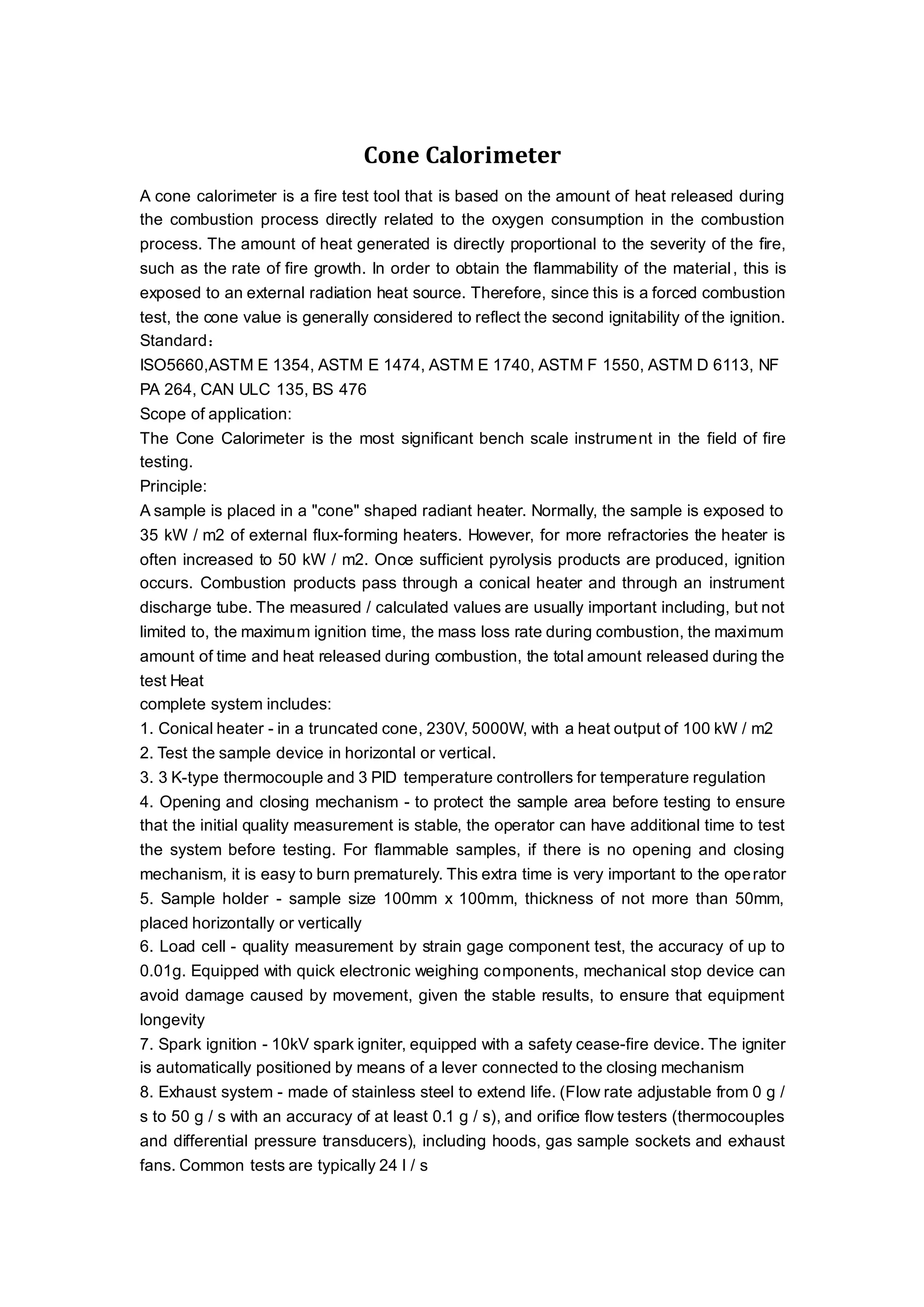 Cone calorimeter | DOCX