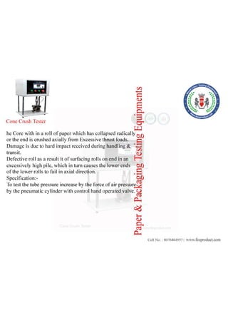 Cone Crush Tester | PDF