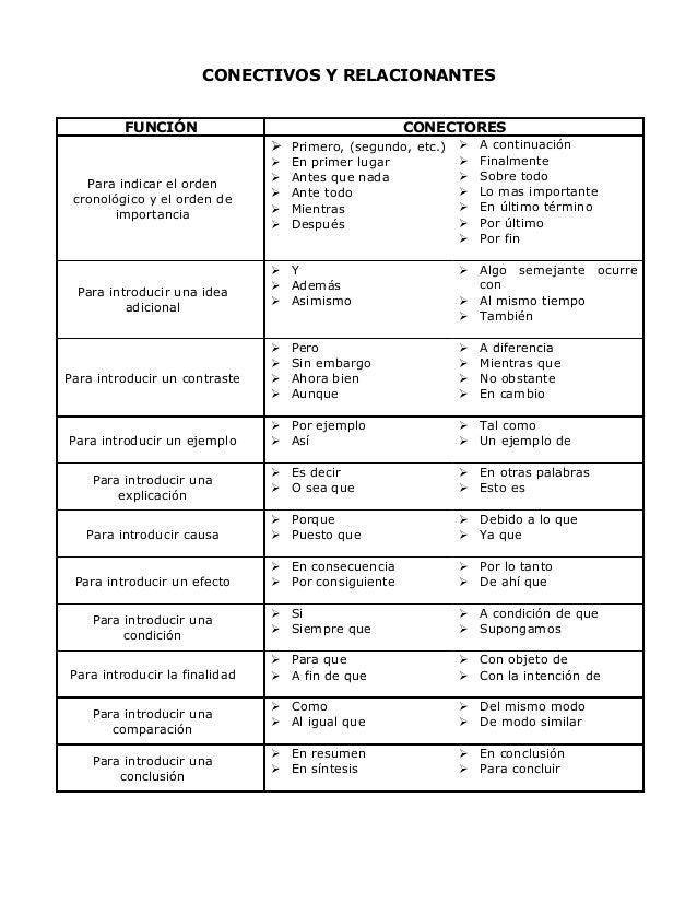 Conectivos y-relacionantes