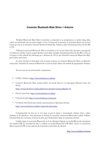 Conector bluetoothmatesilver arduino-pc | PDF