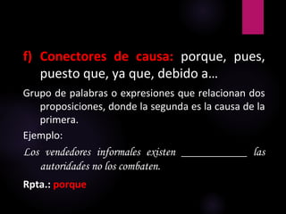 Conectores o Enlaces gramaticales | PPT
