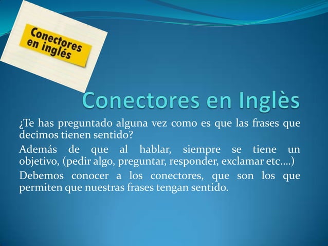 Conectores en inglès | PPT