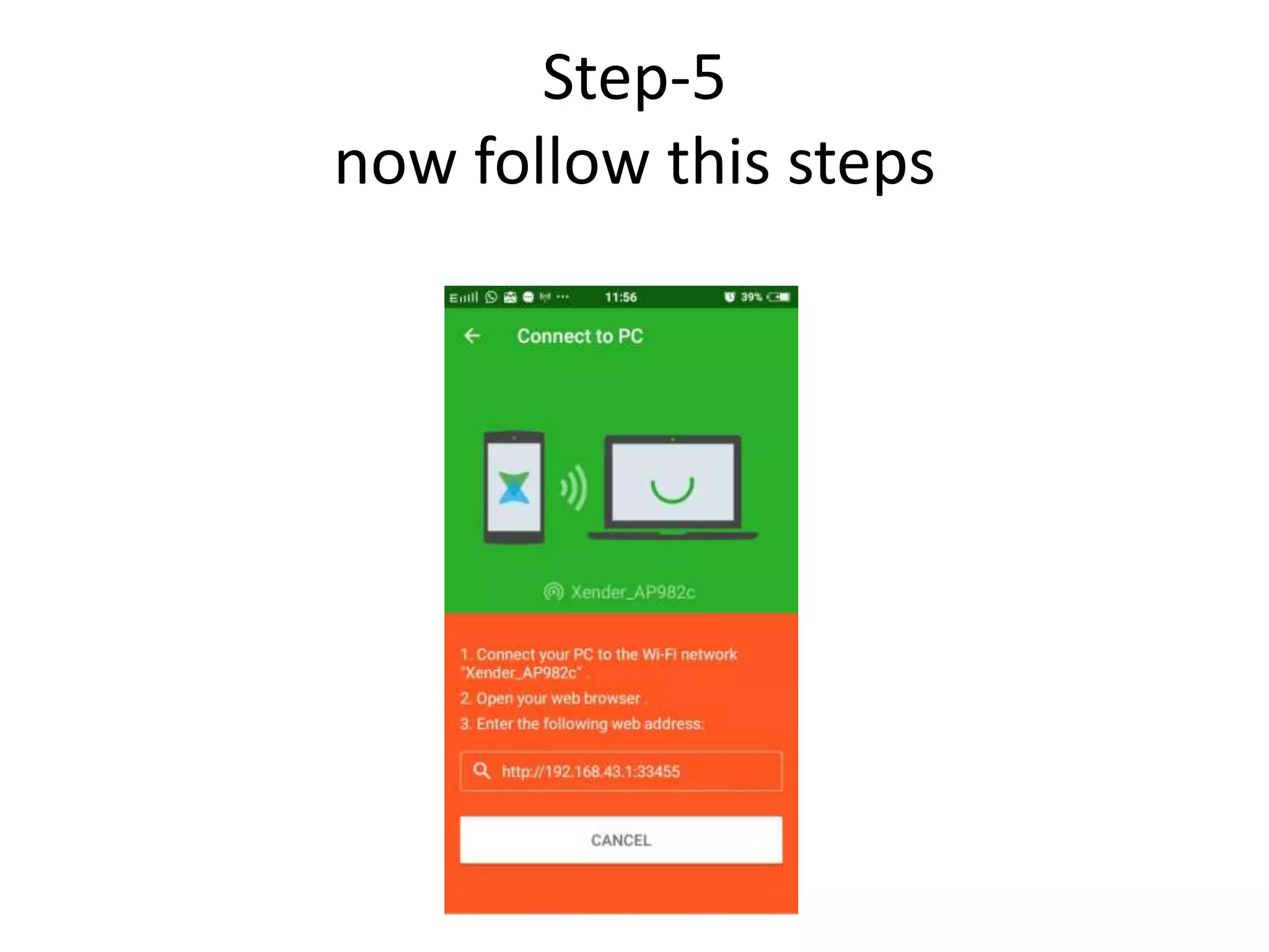 connect your mobile to pc/laptop using xender | PPTX