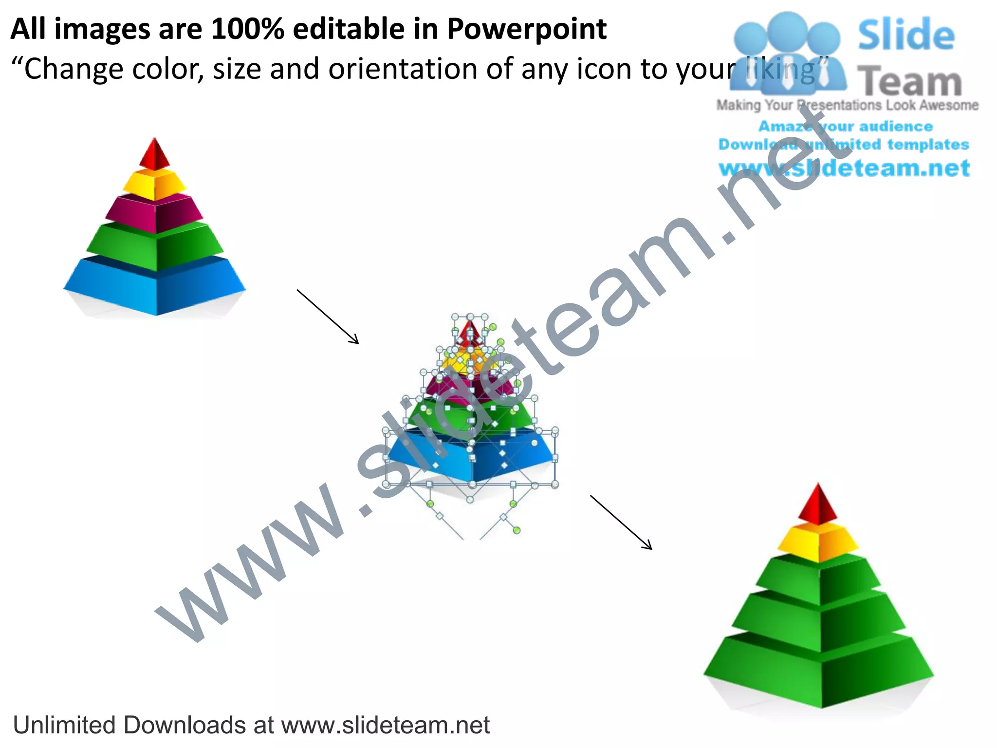 Cone diagram 5 levels ppt slides presentation diagrams templates | PDF