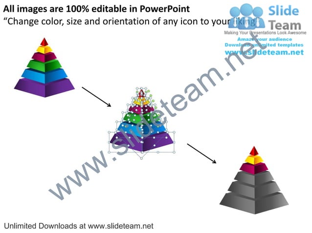Cone diagram 6 levels ppt slides presentation diagrams templatess | PPT