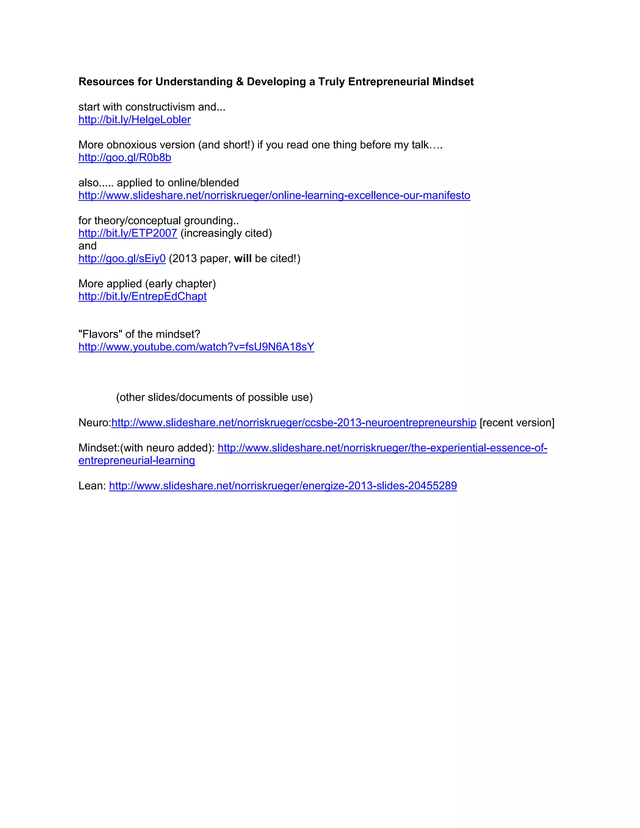 Coneeect: resources for growing entrep mindset | PDF