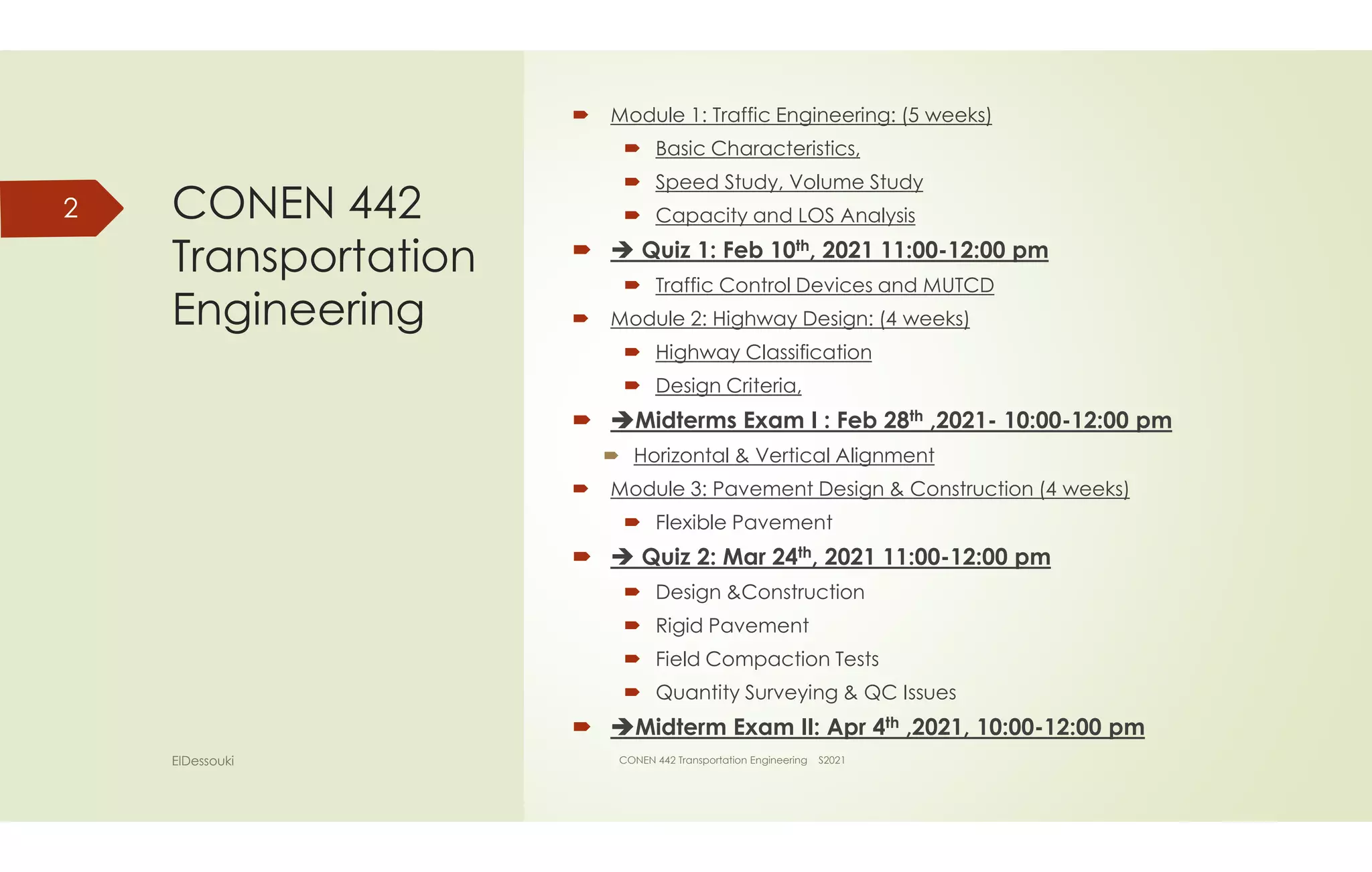 Conen 442 module1a: Elements of Traffic System | PDF