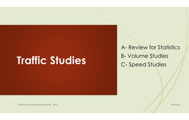 Conen 442 module1b: Traffic Studies | PPT