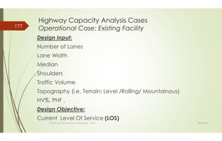 Conen 442 module1c: Capacity analysis and Level of Service | PPT