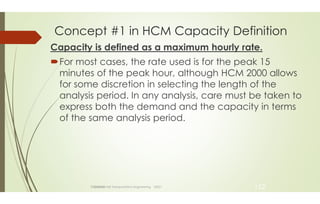 Conen 442 module1c: Capacity analysis and Level of Service | PPT
