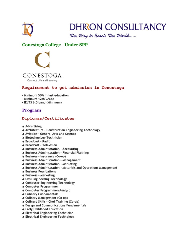 Conestoga college | PDF
