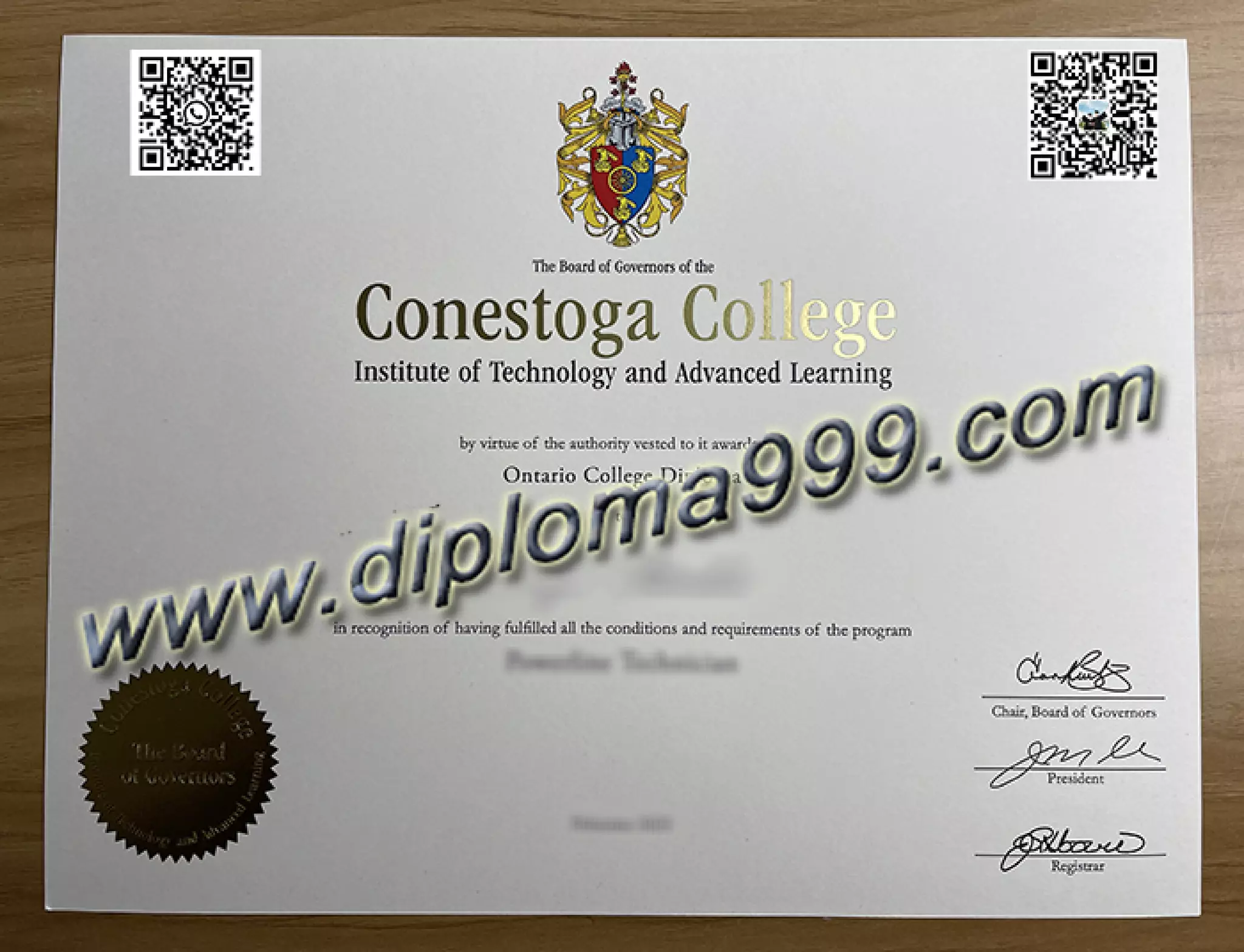 Conestoga College degree.pdf