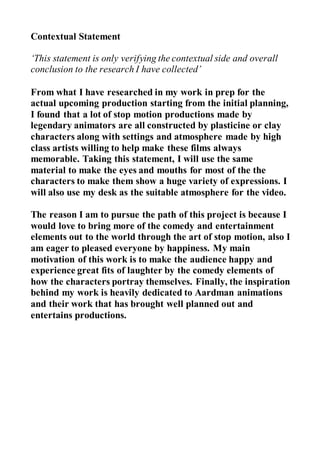 Conetextual statement (improved) | PDF