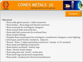 Conex Metals Brass Fittings Brass Parts Components | PDF