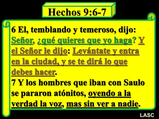 CONF. EL LLAMADO DE SAULO Y SU CONVERSION A CRISTO. HECHOS 9:1-19 (HCH ...