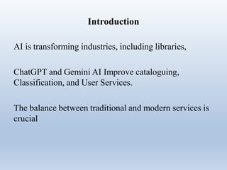 "Using ChatGPT and Gemini AI Tools in Library Operations." | PDF