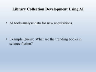 "Using ChatGPT and Gemini AI Tools in Library Operations." | PDF