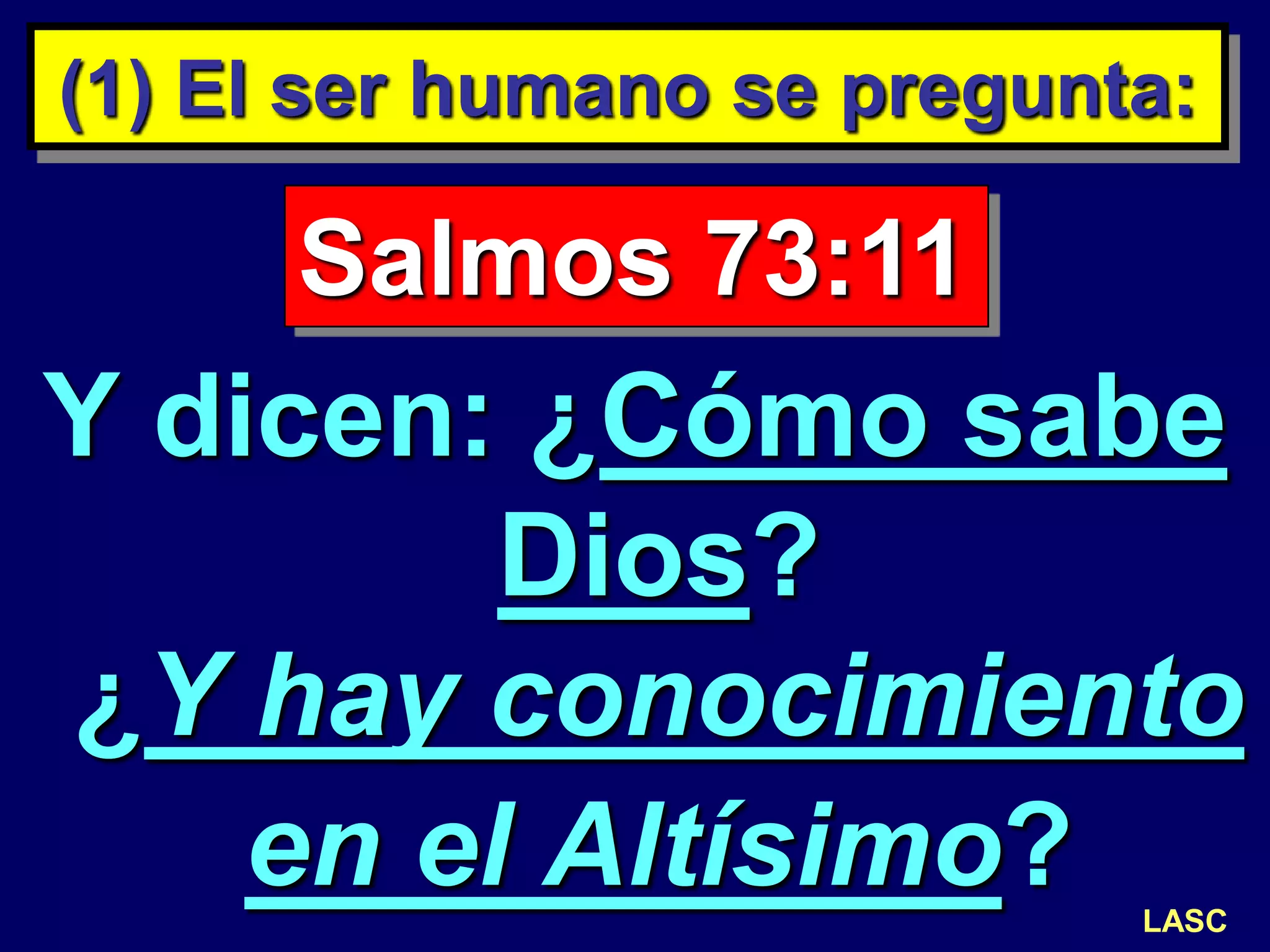 LOS ATRIBUTOS DE DIOS EN PPT. No. 1. LA OMNISCIENCIA Y PRESCIENCIA DE ...