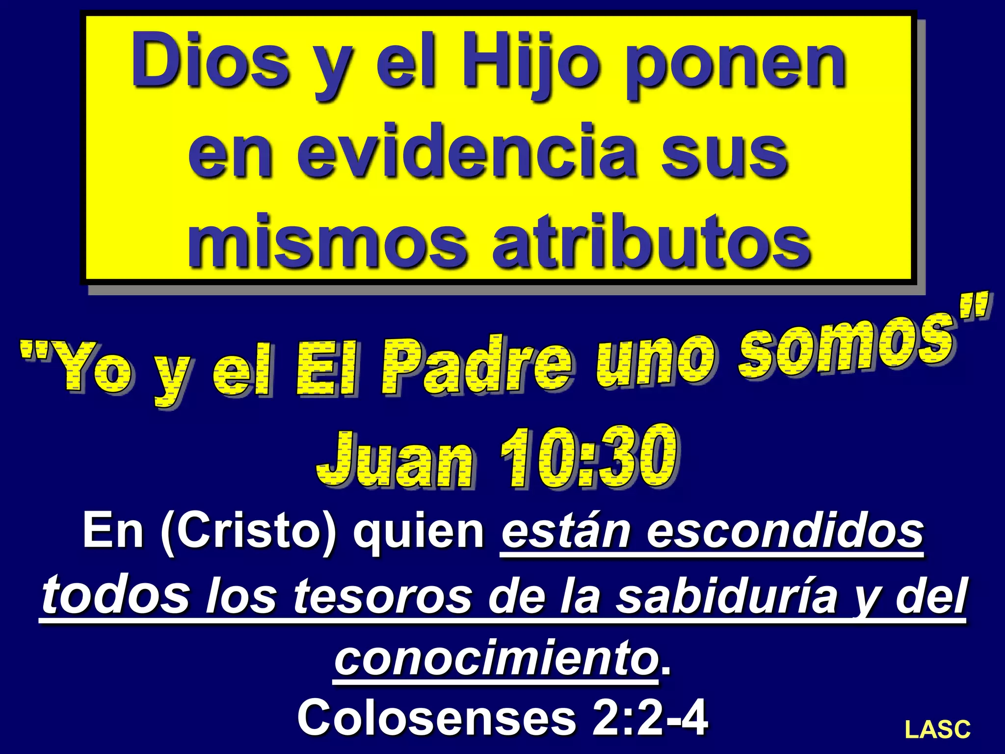 LOS ATRIBUTOS DE DIOS EN PPT. No. 1. LA OMNISCIENCIA Y PRESCIENCIA DE ...