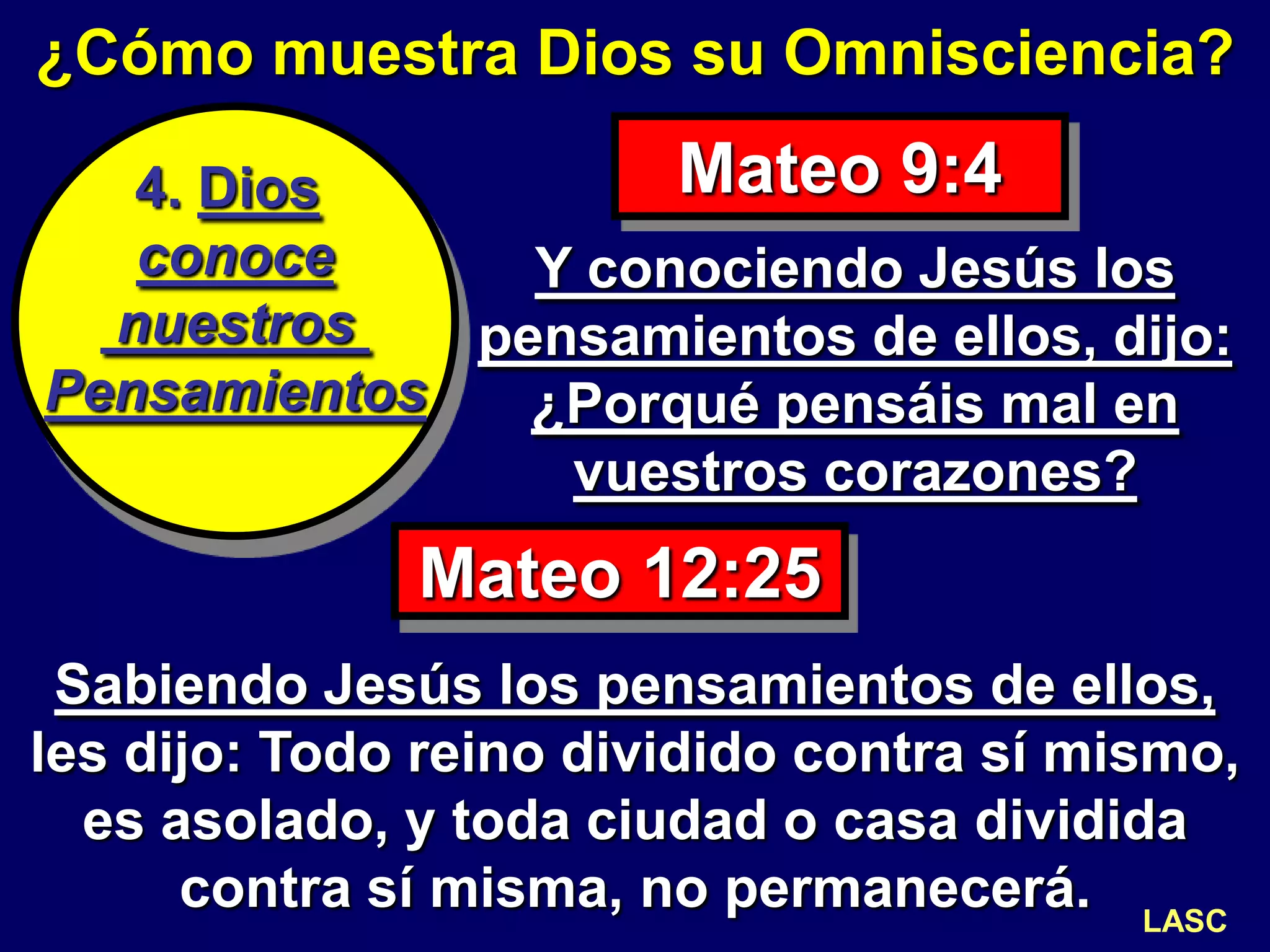 LOS ATRIBUTOS DE DIOS EN PPT. No. 1. LA OMNISCIENCIA Y PRESCIENCIA DE ...