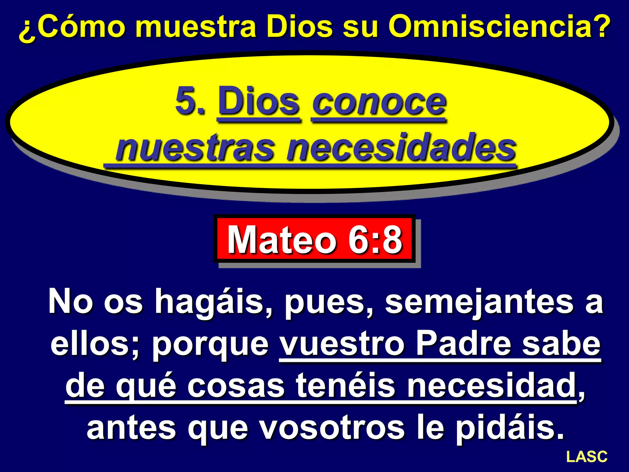 LOS ATRIBUTOS DE DIOS EN PPT. No. 1. LA OMNISCIENCIA Y PRESCIENCIA DE ...
