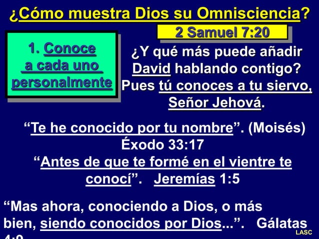 LOS ATRIBUTOS DE DIOS EN PPT. No. 1. LA OMNISCIENCIA Y PRESCIENCIA DE ...