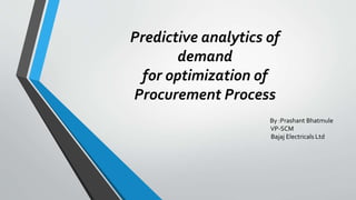 predictive analysis and usage in procurement ppt 2017 | PPT