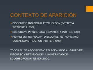 Introducción a la psicología social discursiva | PPTX