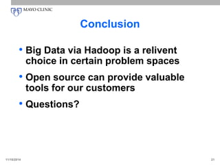 A Mayo Clinic Big Data Implementation | PPTX