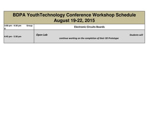BDPA Youth Technology Camp Schedule | PPT