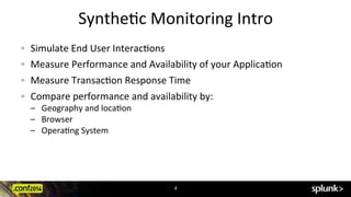 Splunk conf2014 - Using Selenium and Splunk for Transaction Monitoring Insight | PPT
