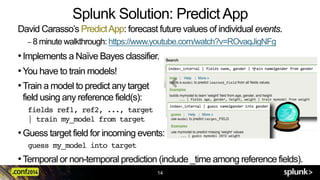 Splunk for DataScience (.conf2014) | PPT