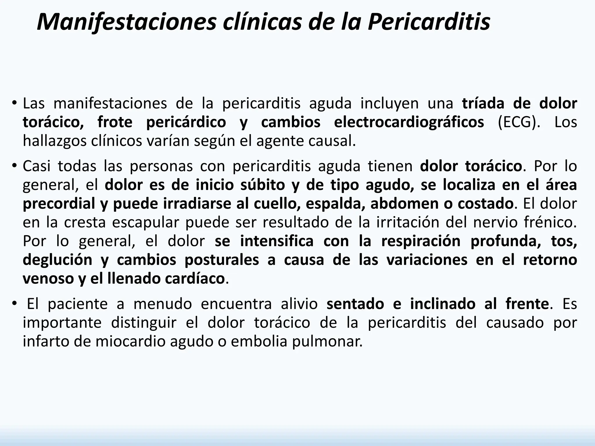 Conf 7 Pericardio.ppt Pericarditis. Tipos | PPT