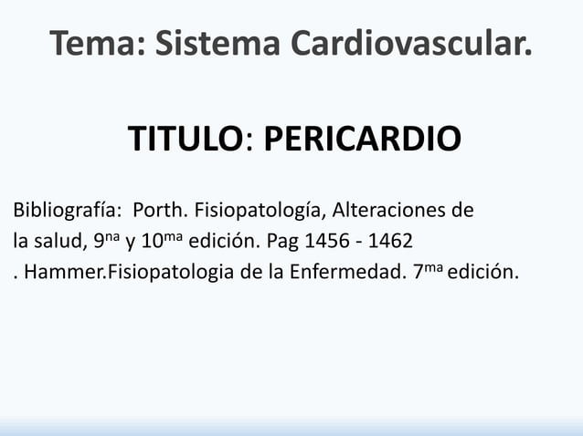 Conf 7 Pericardio.ppt Pericarditis. Tipos | PPT | Heart and ...
