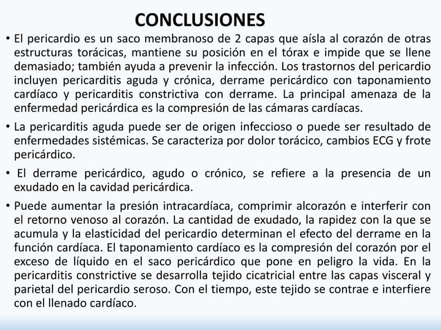 Conf 7 Pericardio.ppt Pericarditis. Tipos | PPT | Heart and ...