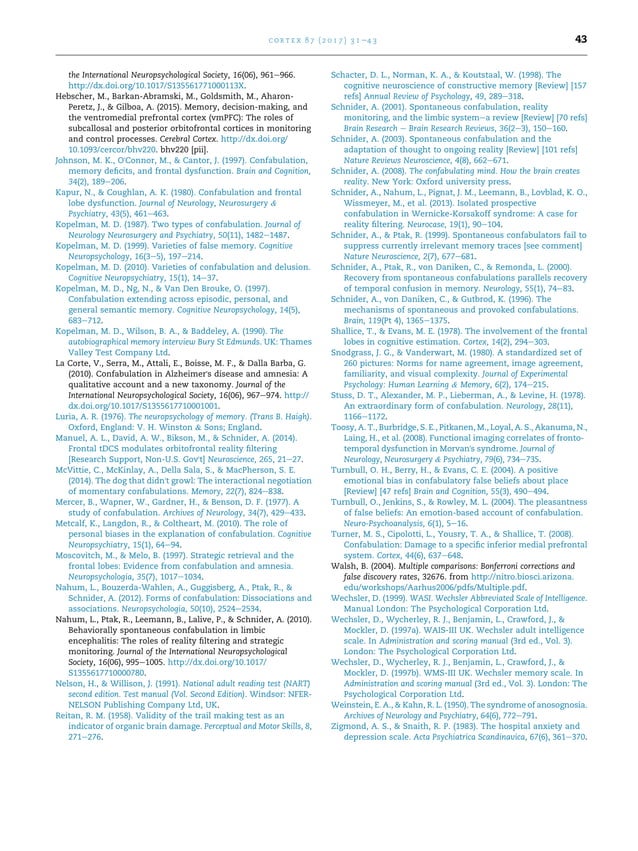 Confabulation what is associated with its rise and fall a study in ...