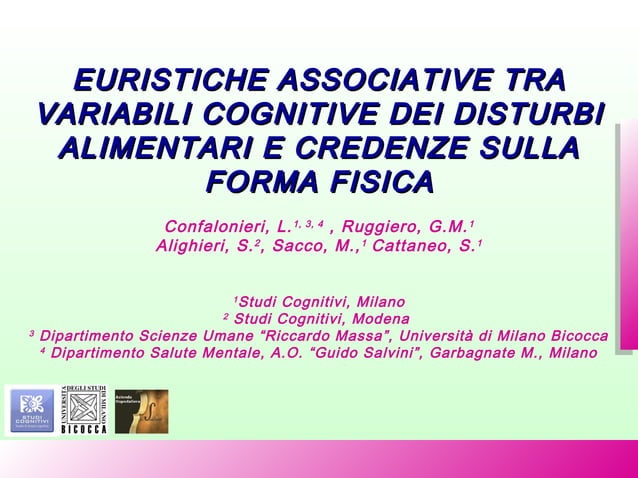 Euristiche associative tra variabili cognitive e credenze sulla forma ...