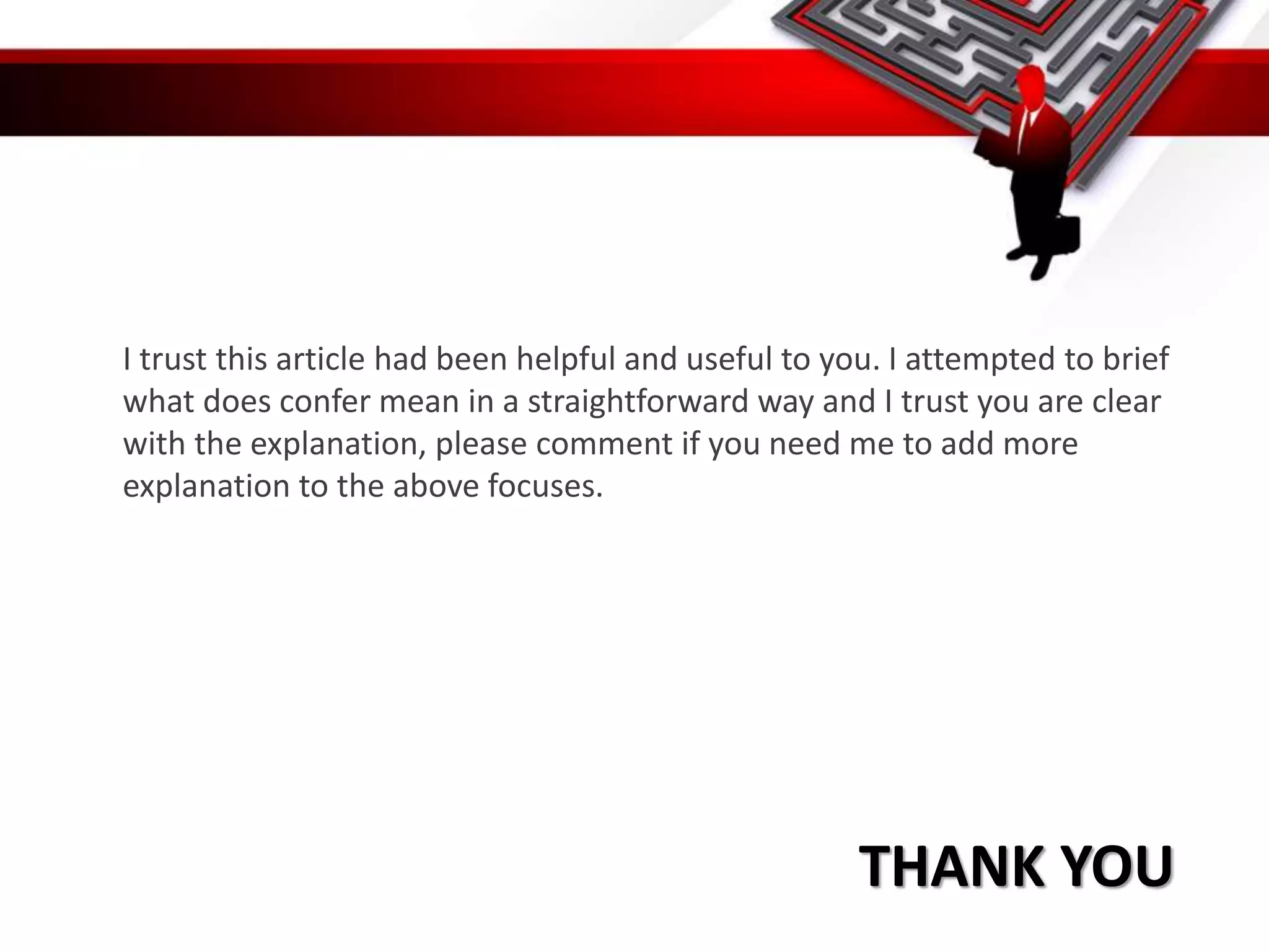 What does "CONFER" mean? | PPT