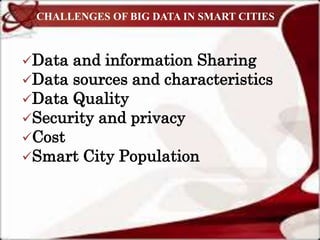 bigdata in smart cities | PPTX | Technology Industry | Industries