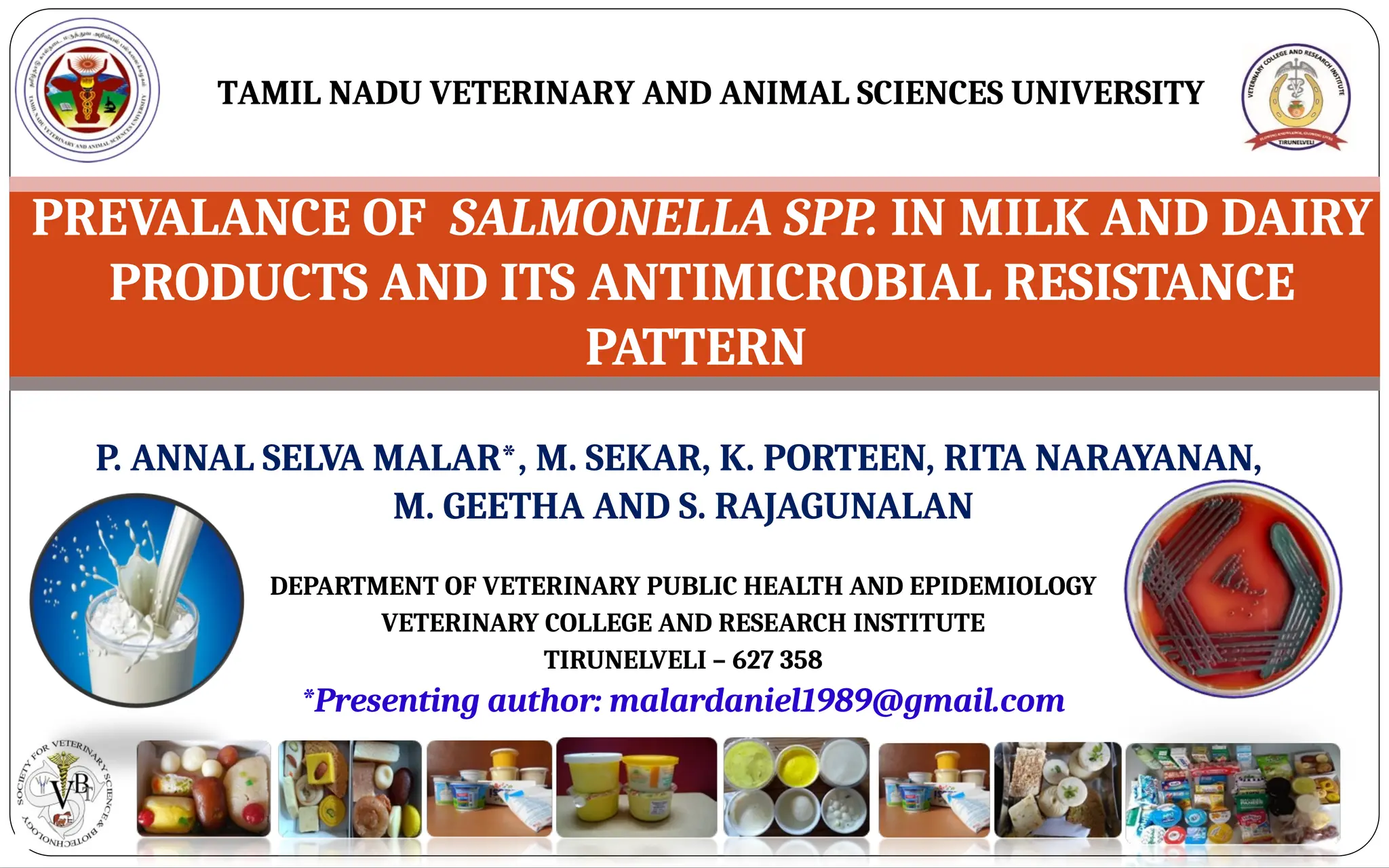 Prevalance Of Salmonella Spp In Milk And Dairy Products And Its
